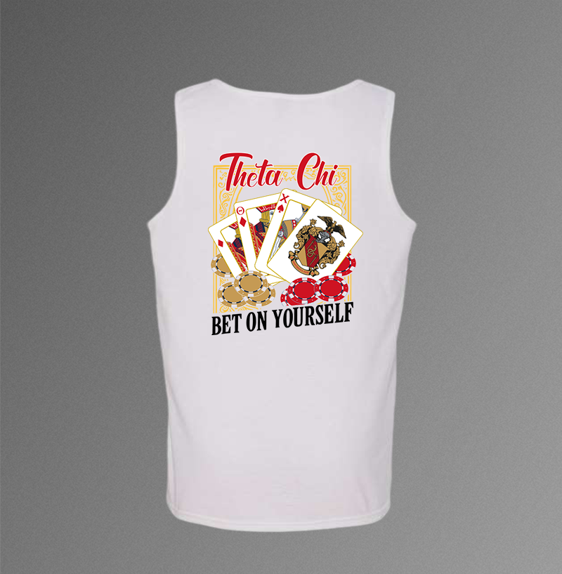 Theta Chi "Bet On Yourself" Poker Card Tank Top – Go Greek Store
